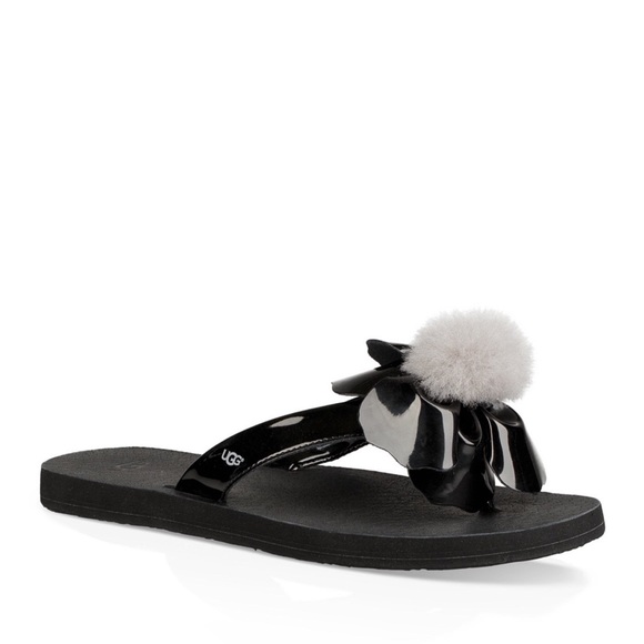 UGG | Shoes | Ugg Poppy Sheepskin Pom Pom Thong Sandal | Poshmark
